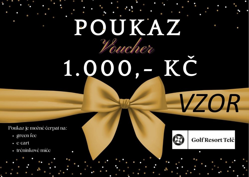 Dárkový voucher v hodnotě 5.000 Kč zlatý | Eshop Golf Resort Telč